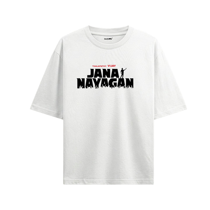 Jana Nayagan Fearless Leader White Oversized T-Shirt – Dudeme