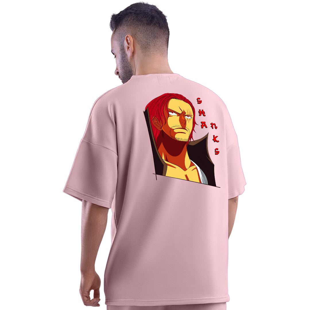 One Piece Shanks Pink Unisex Oversized T-Shirt – Dudeme